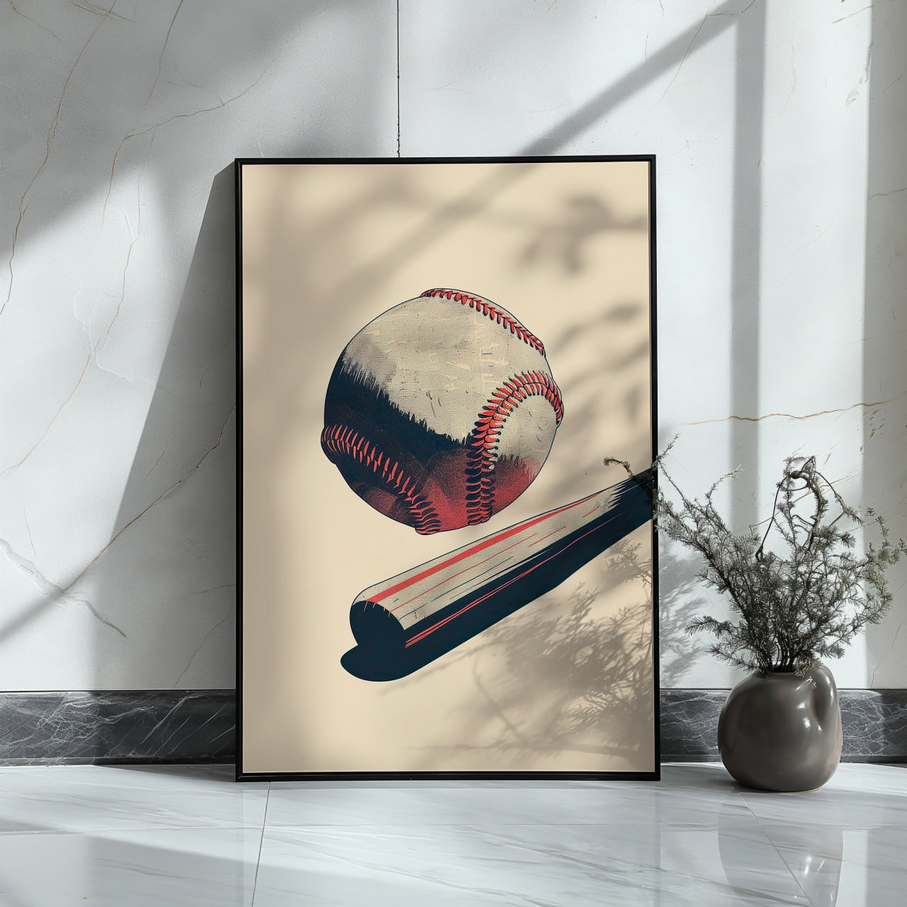Baseball Poster Classic Sport Wall Art Baseball Print Art Gift for ...