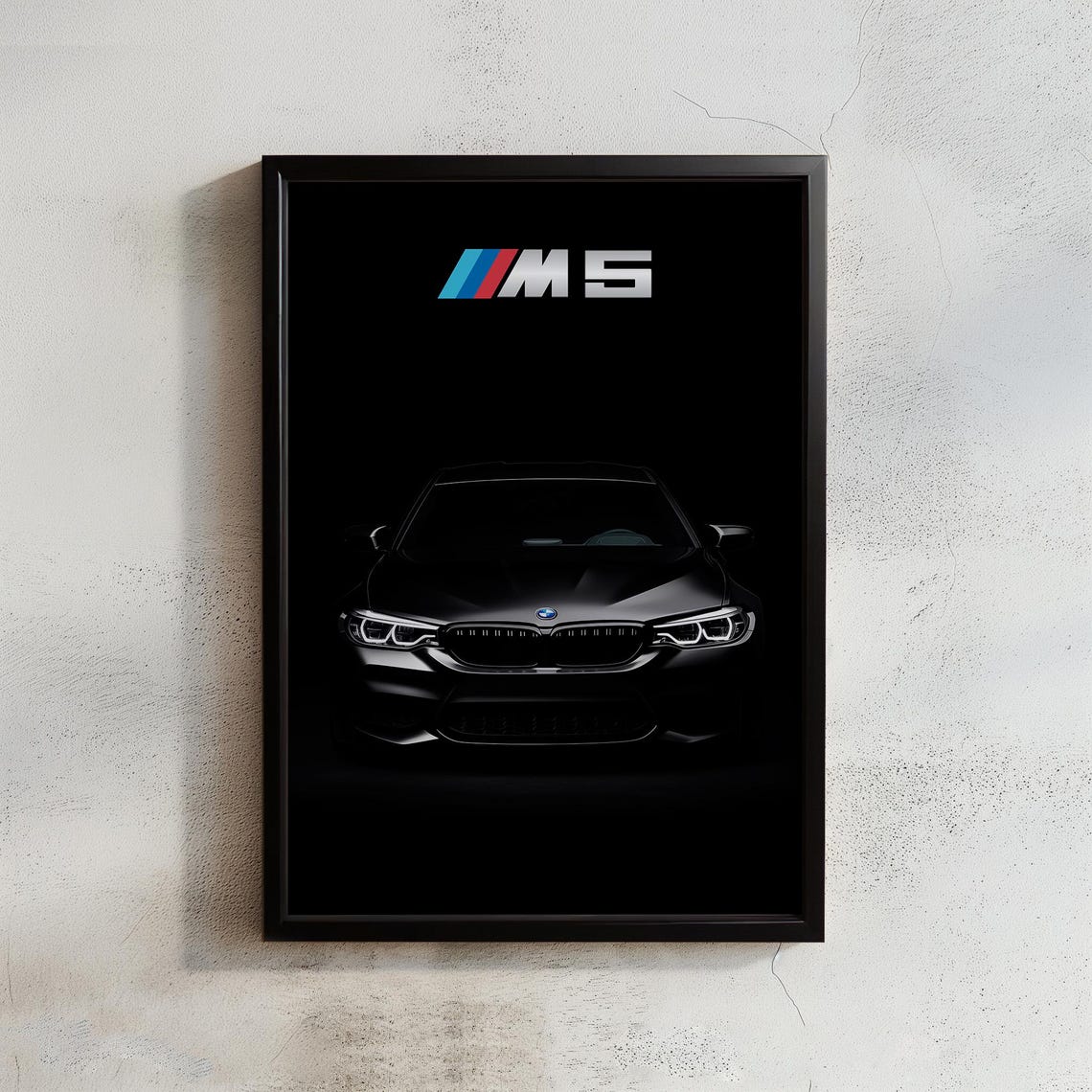 Car Poster BMW M5 F90 Black Luxury Digital Print Artwork Fast Car ...