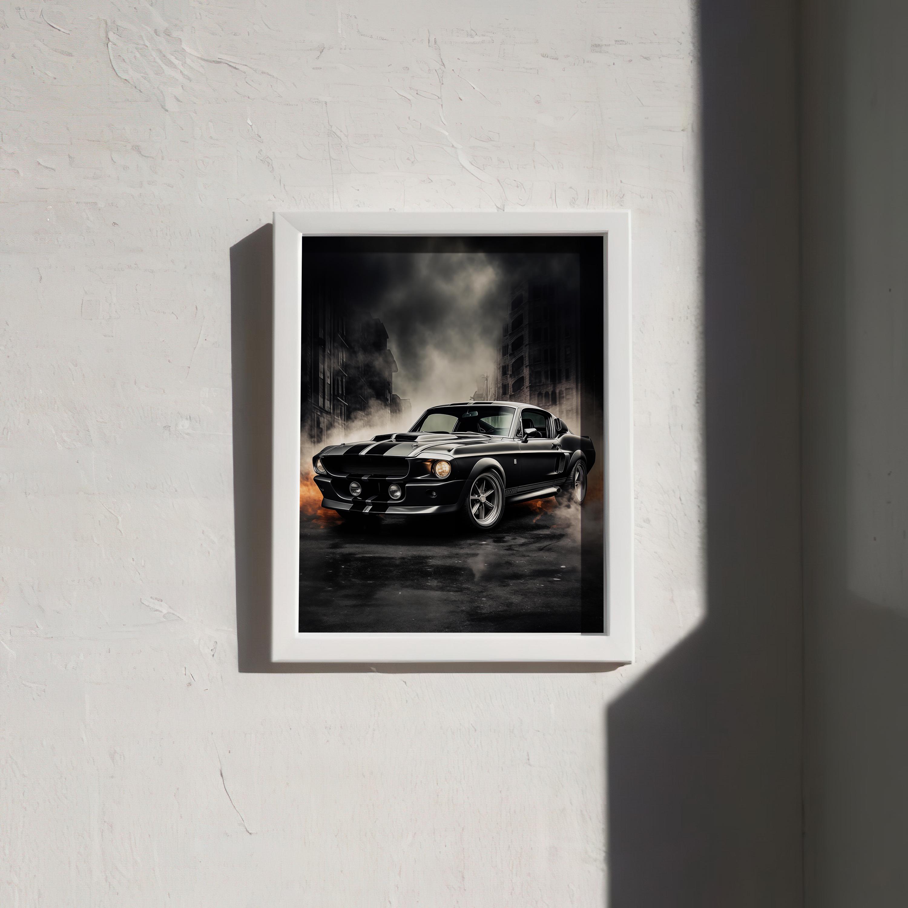 1967 Ford Mustang Shelby GT500 Eleanor Poster, Classic Muscle Car Print ...