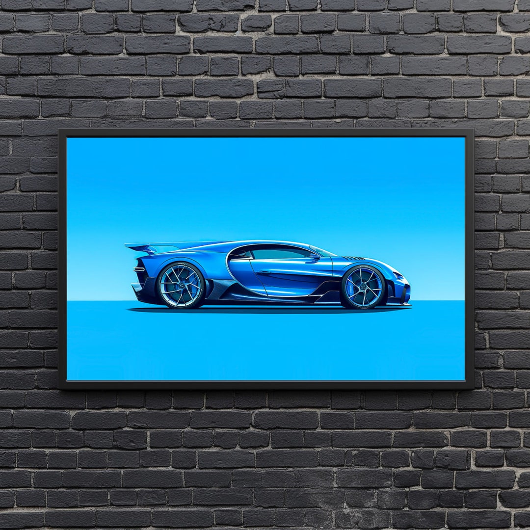 Car Poster Bugatti Chiron Luxury Print Artwork Frameless Poster ...