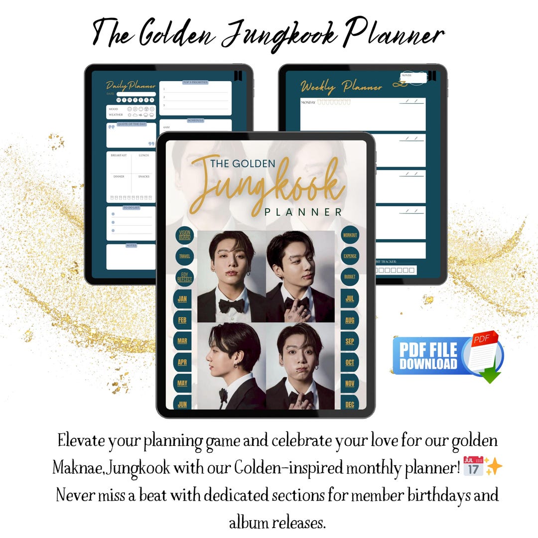 2025 Jungkook Planner, Jungkook Bias, Bts Army Planner, K-pop Planner ...