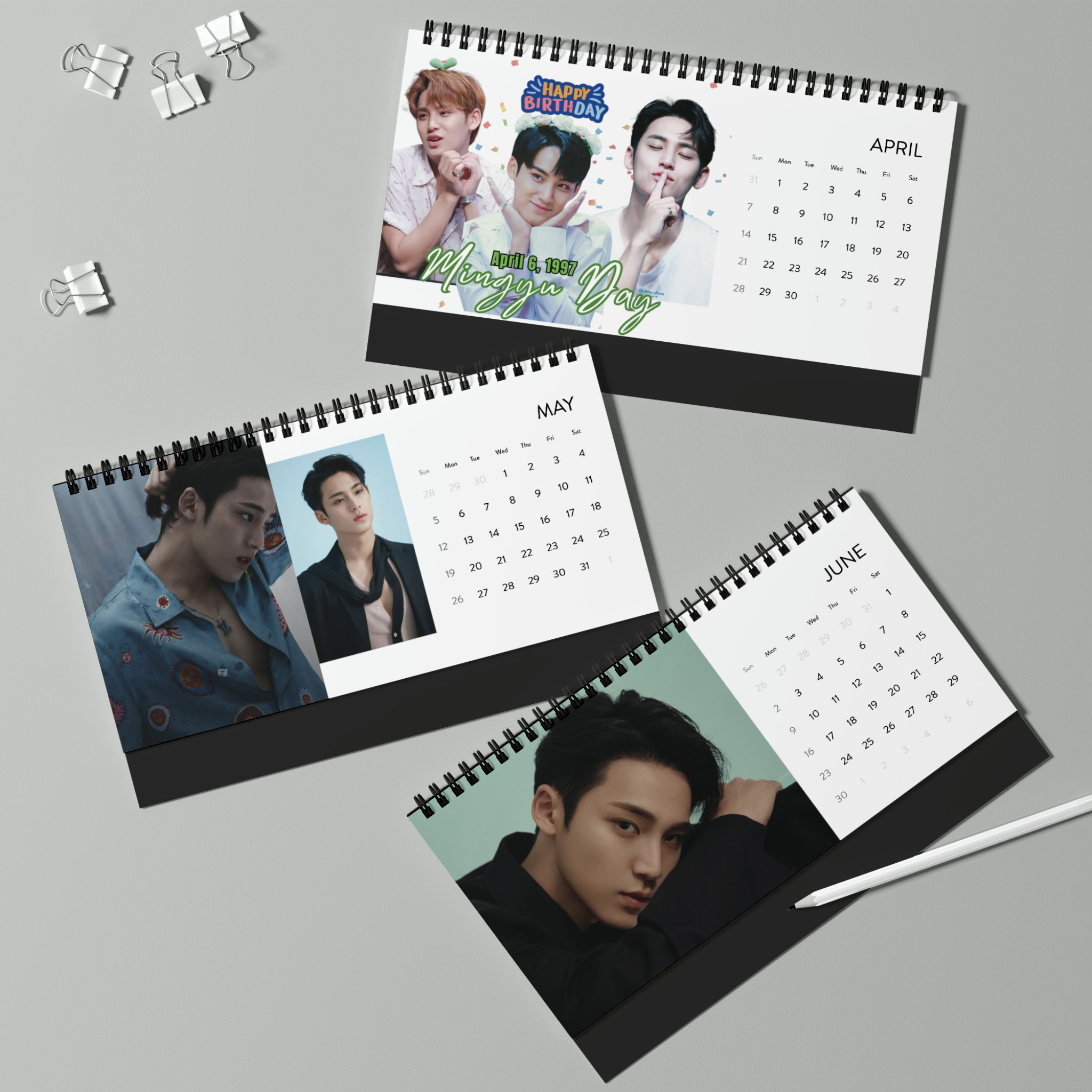 Seventeen Mingyu Boyfriend 2024 Calendar, 17 Merch, SVT Mingyu Merch ...