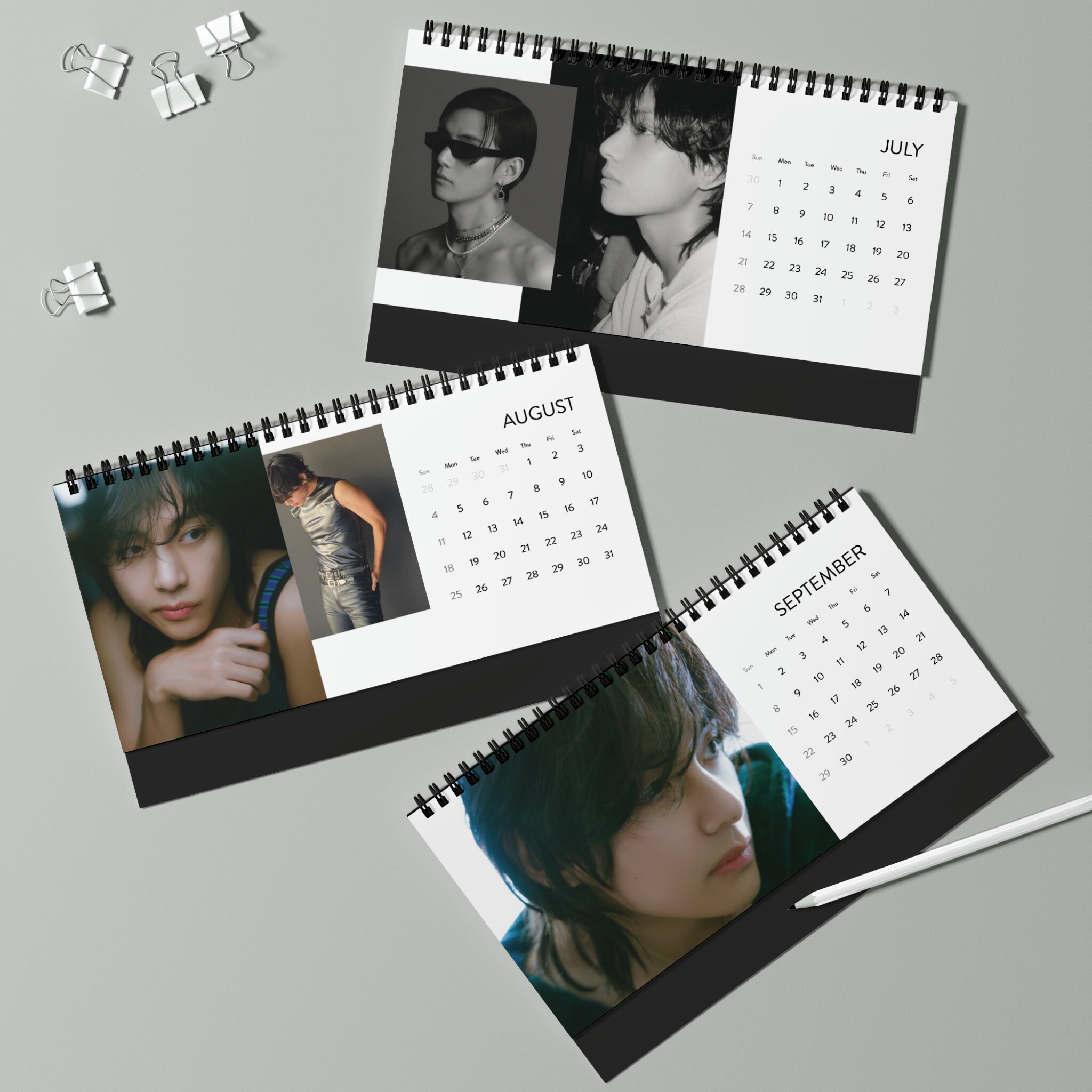 BTS Taehyung V 2024 Desktop Calendar, BTS Merch, Taehyung Merch, Kpop ...