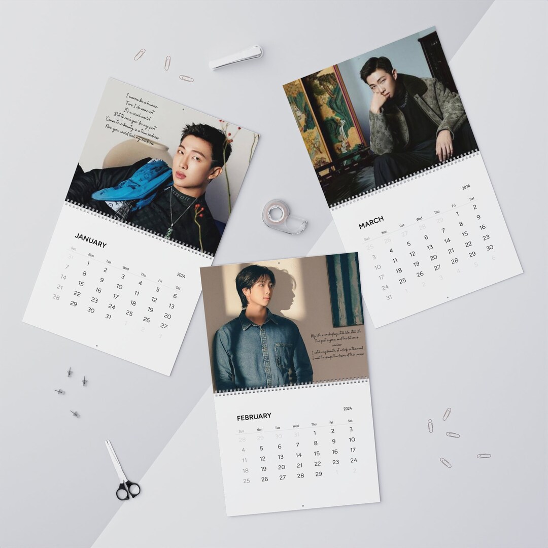 BTS RM Wall Calendar, Bts Calendar 2024, Bts Merch, RM Merch, Kpop Gift ...