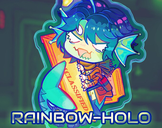 Sebastian Solace: Rainbow-holo Folder Keychain - Etsy