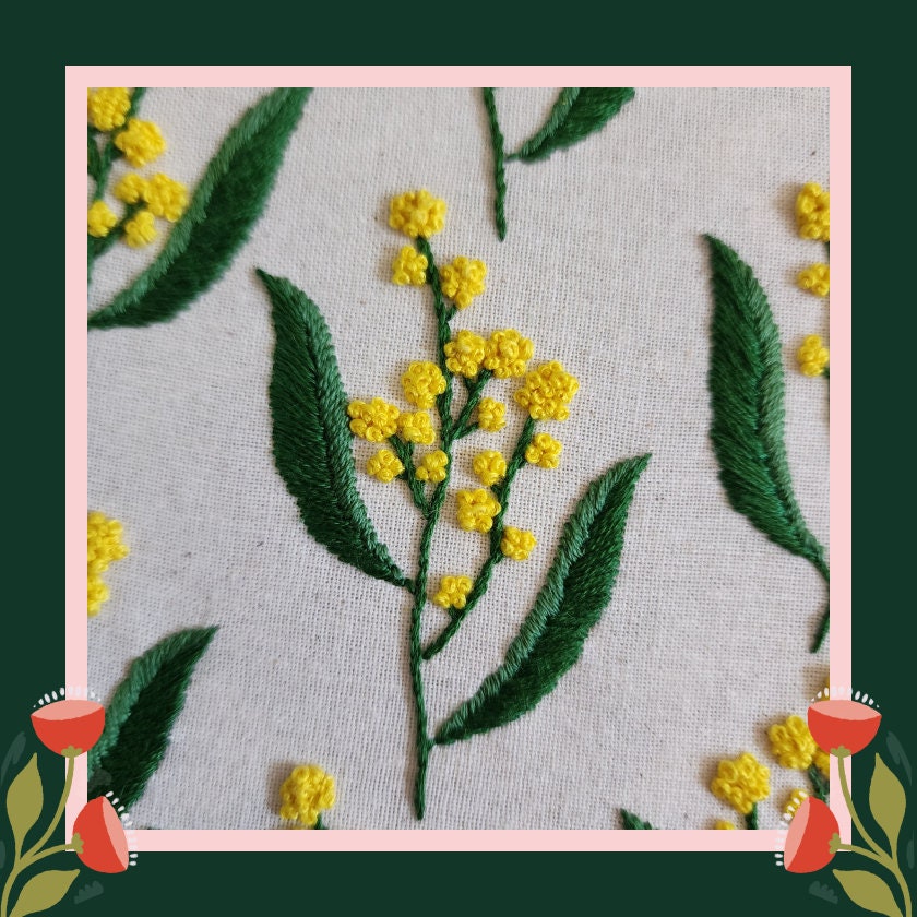 Wattle Embroidery Pattern - Etsy
