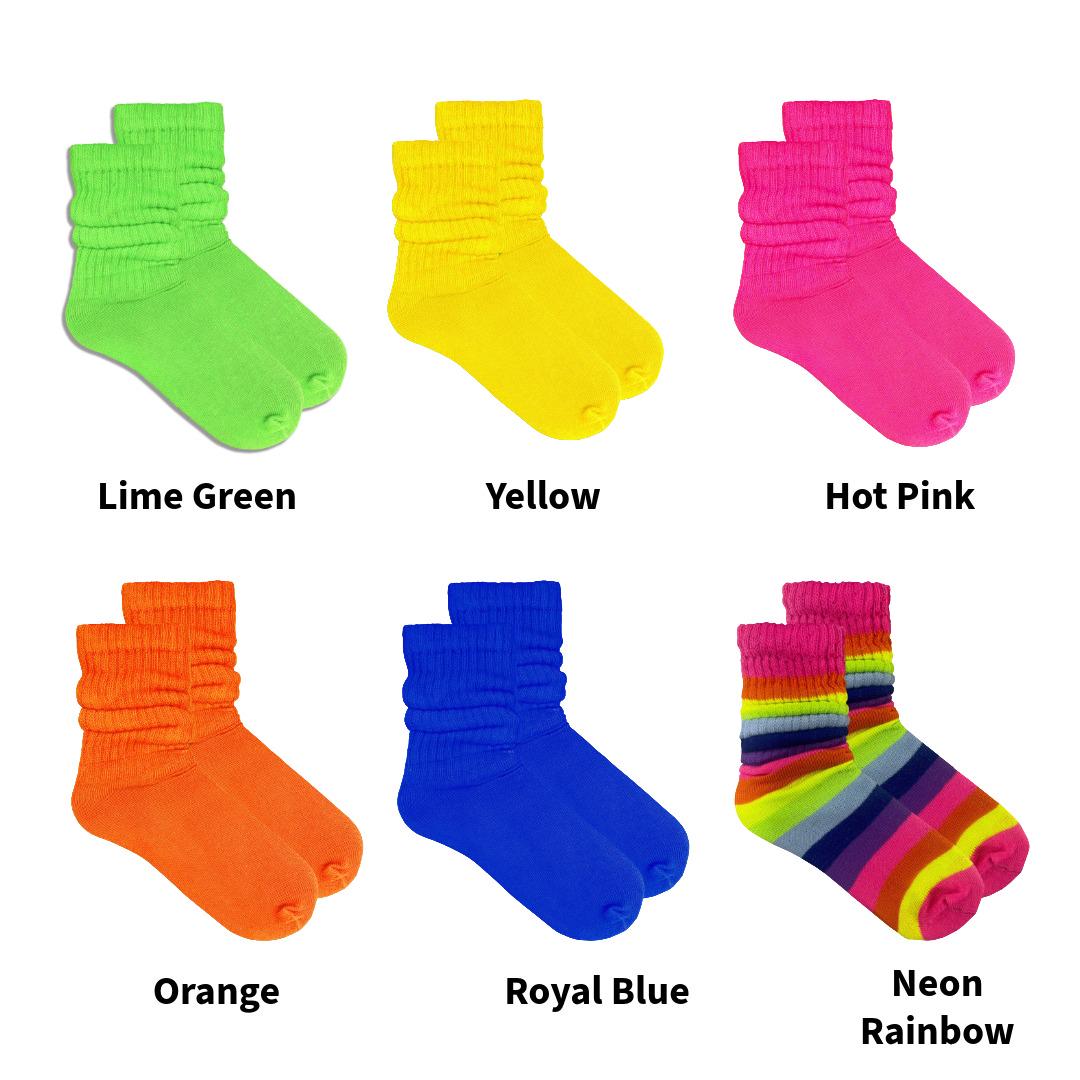 80s Retro Neon Wristband With Scrunch Socks (crew Length): Retro ...