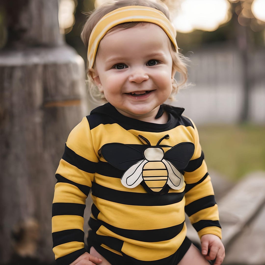 Baby Bee Costume Cosplay Idea With Yellow/black Stripe Soft Cotton Long ...
