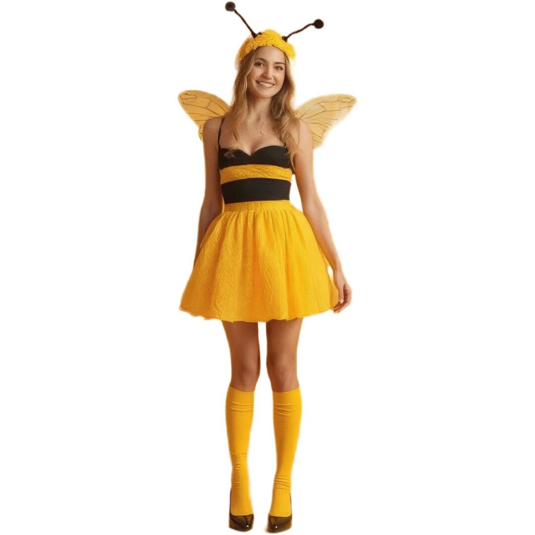 Female Bee Costume Idea With Yellow Non-athletic Knee Socks - Etsy