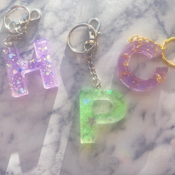 Resin Letter Keychain - Etsy