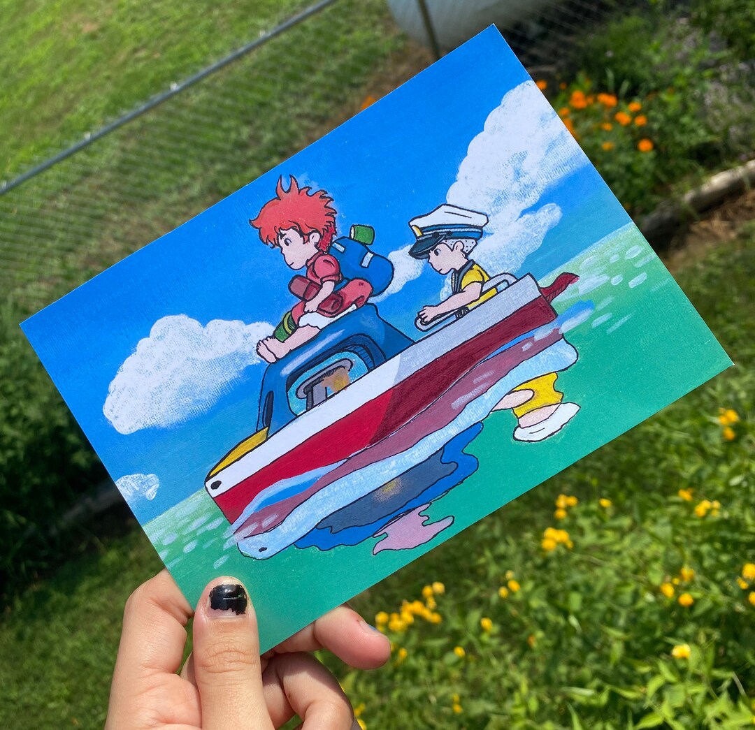 Anime Boat Scene Art Print Ponyo - Etsy