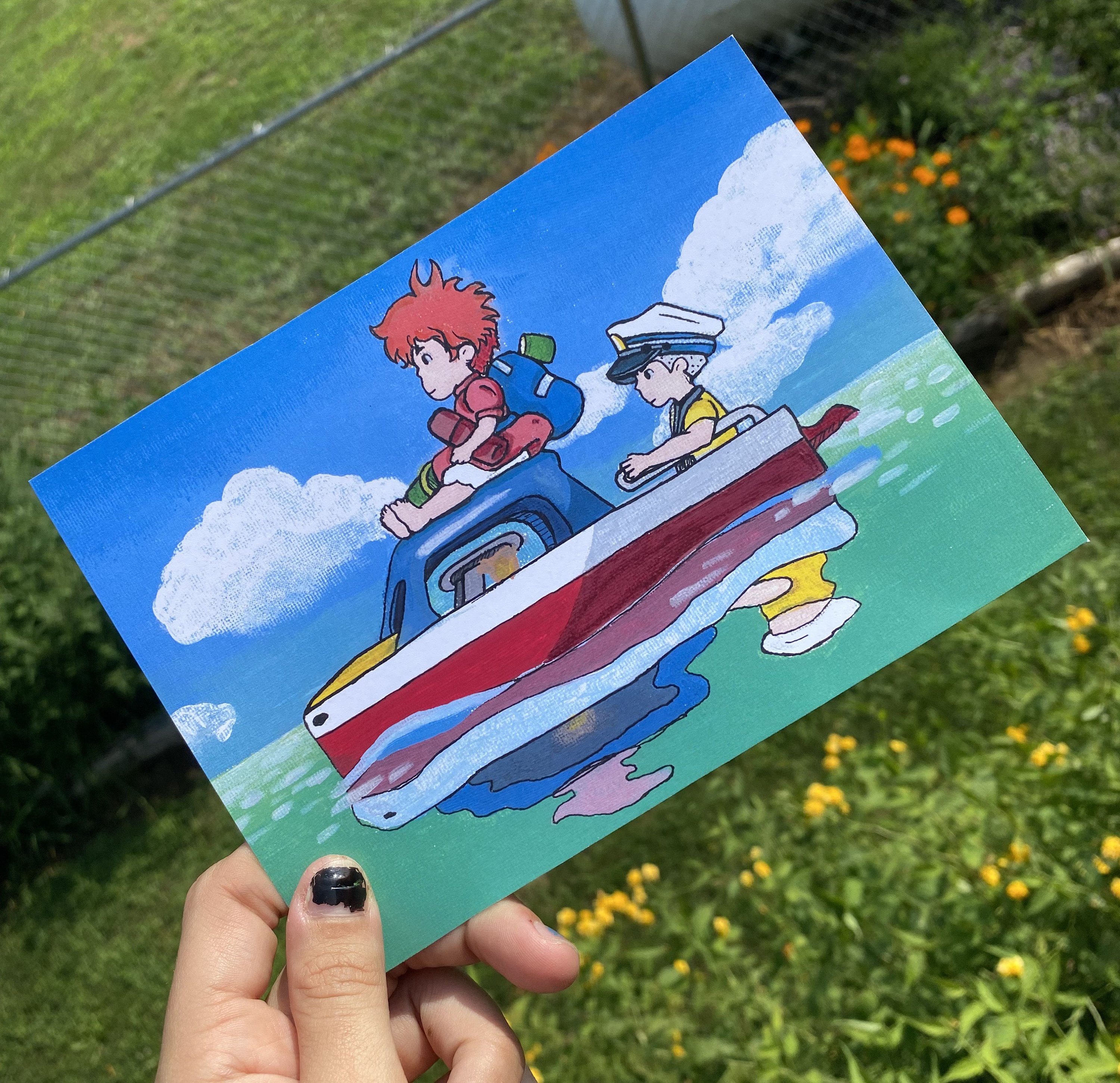 Anime Boat Scene Art Print Ponyo - Etsy UK