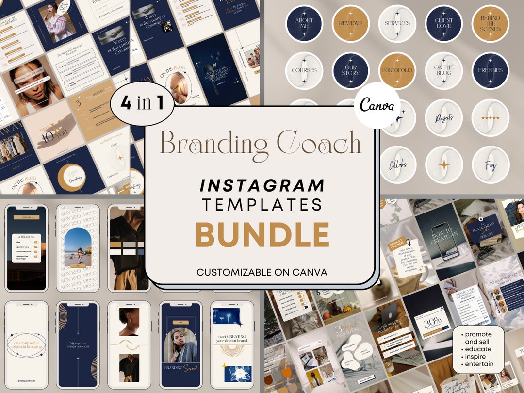 Canva Bundle Social Media Templates for Branding Coach, Instagram ...