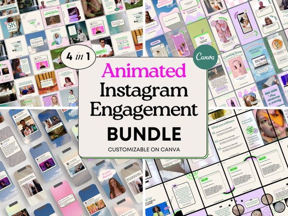 Animated Instagram Template Bundle Social Media Templates for - Etsy