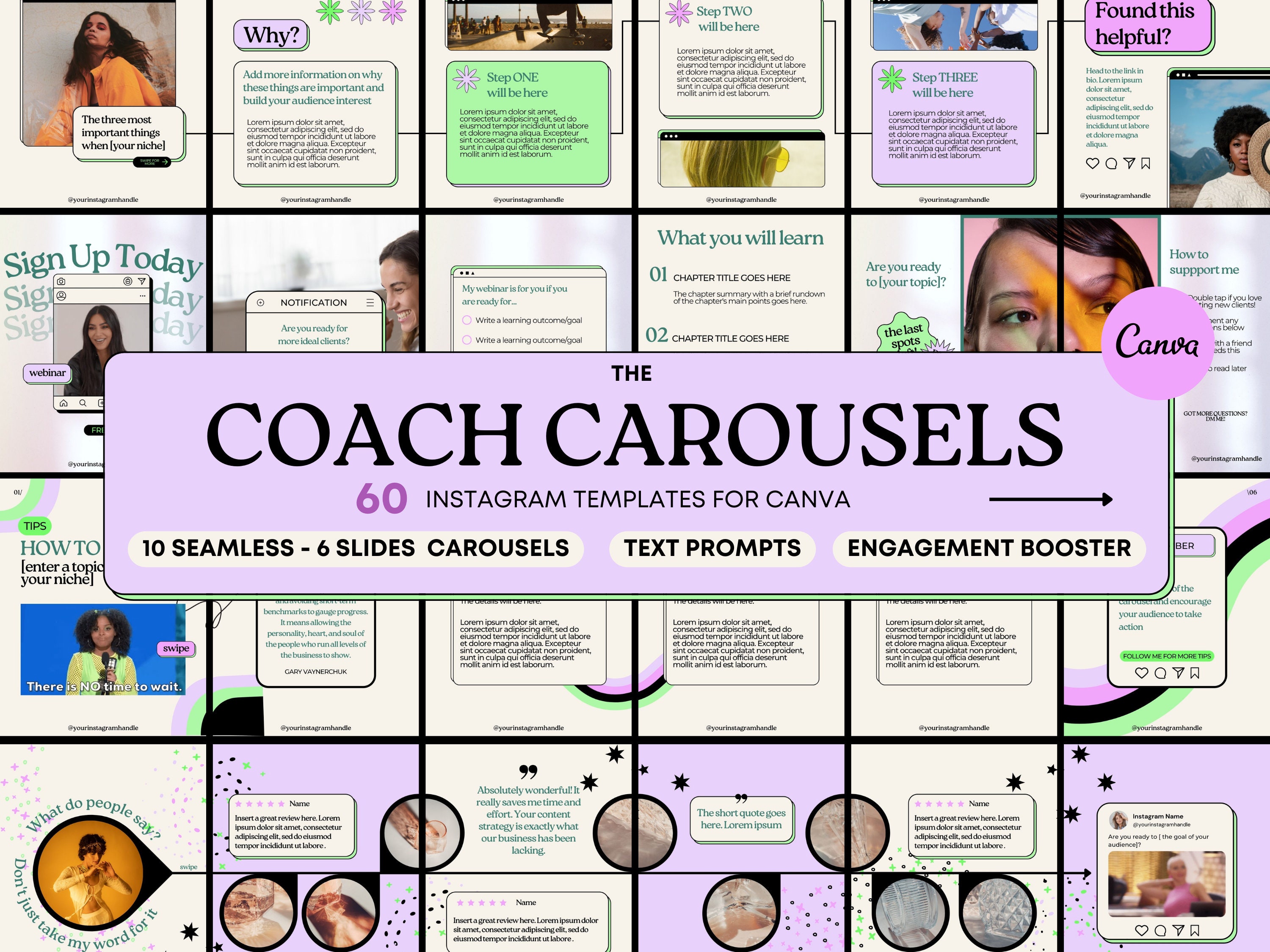 Coach Instagram Carousel Template | Coaching Social Media Templates ...