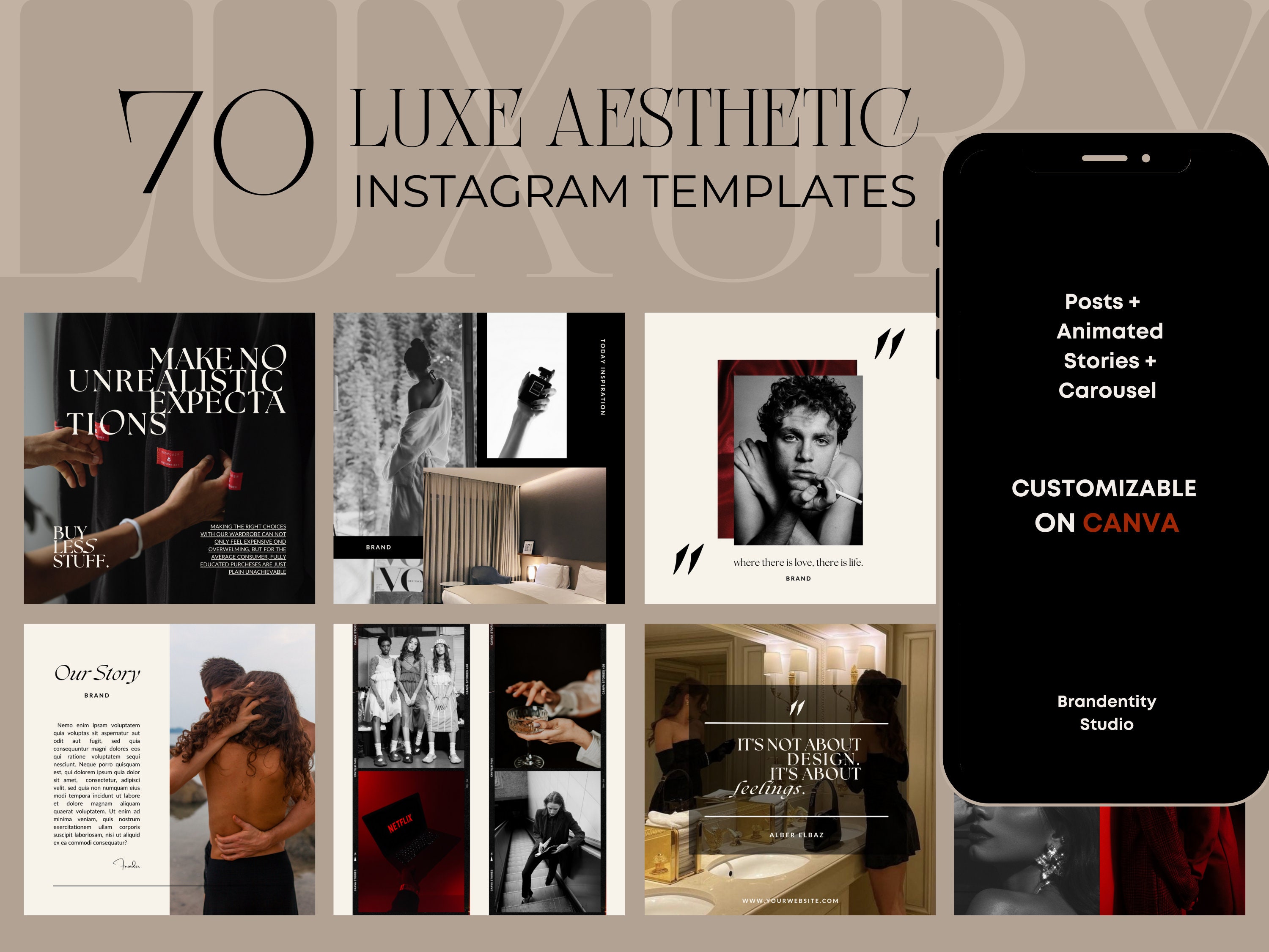 70 Instagram Template | Luxury Social Media Templates | Luxe Canva ...