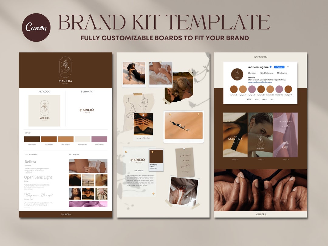Canva Branding Kit Template | Mini Brand Board Template | Brand Kit for ...