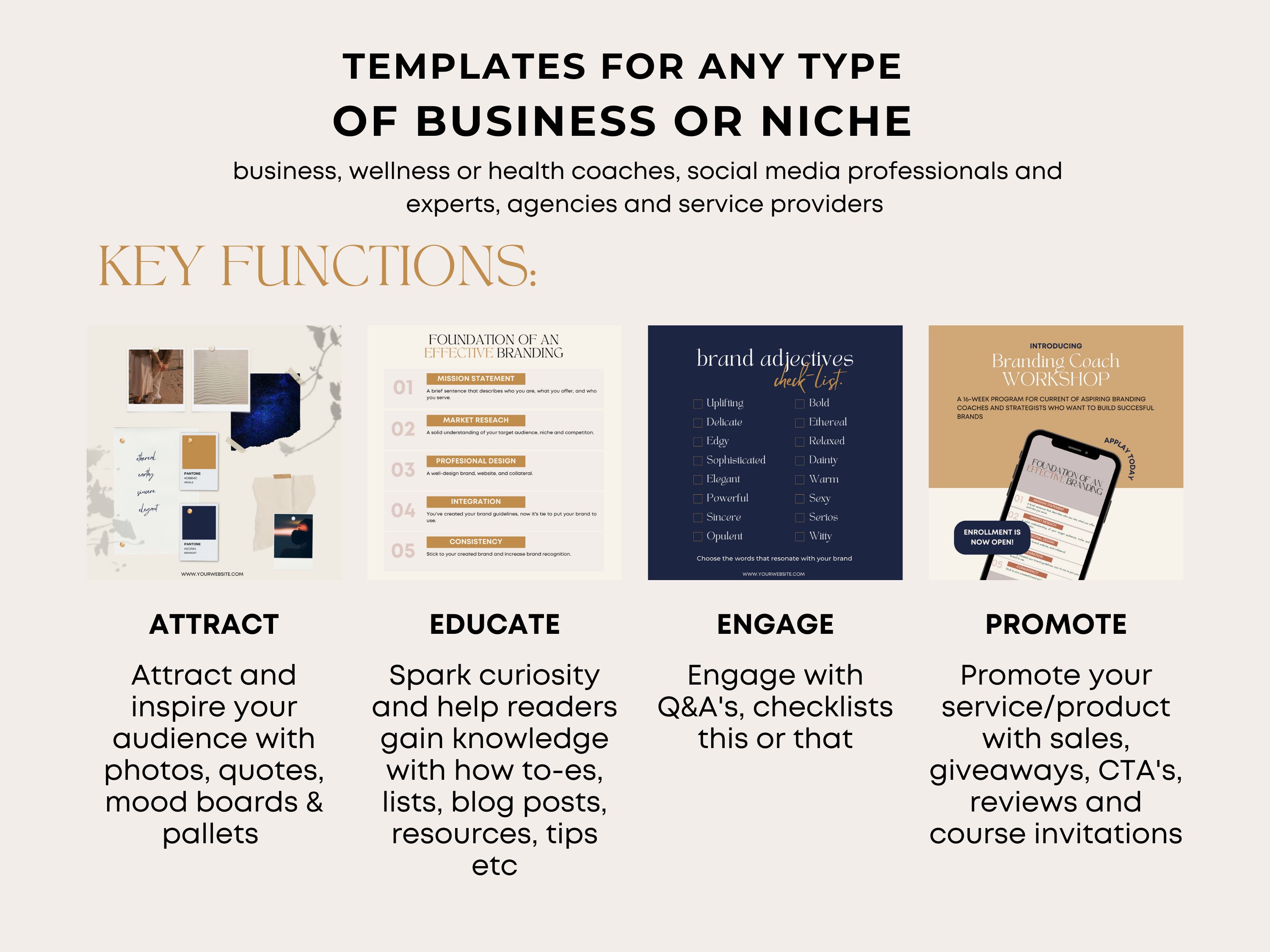Canva Bundle Social Media Templates for Branding Coach, Instagram ...
