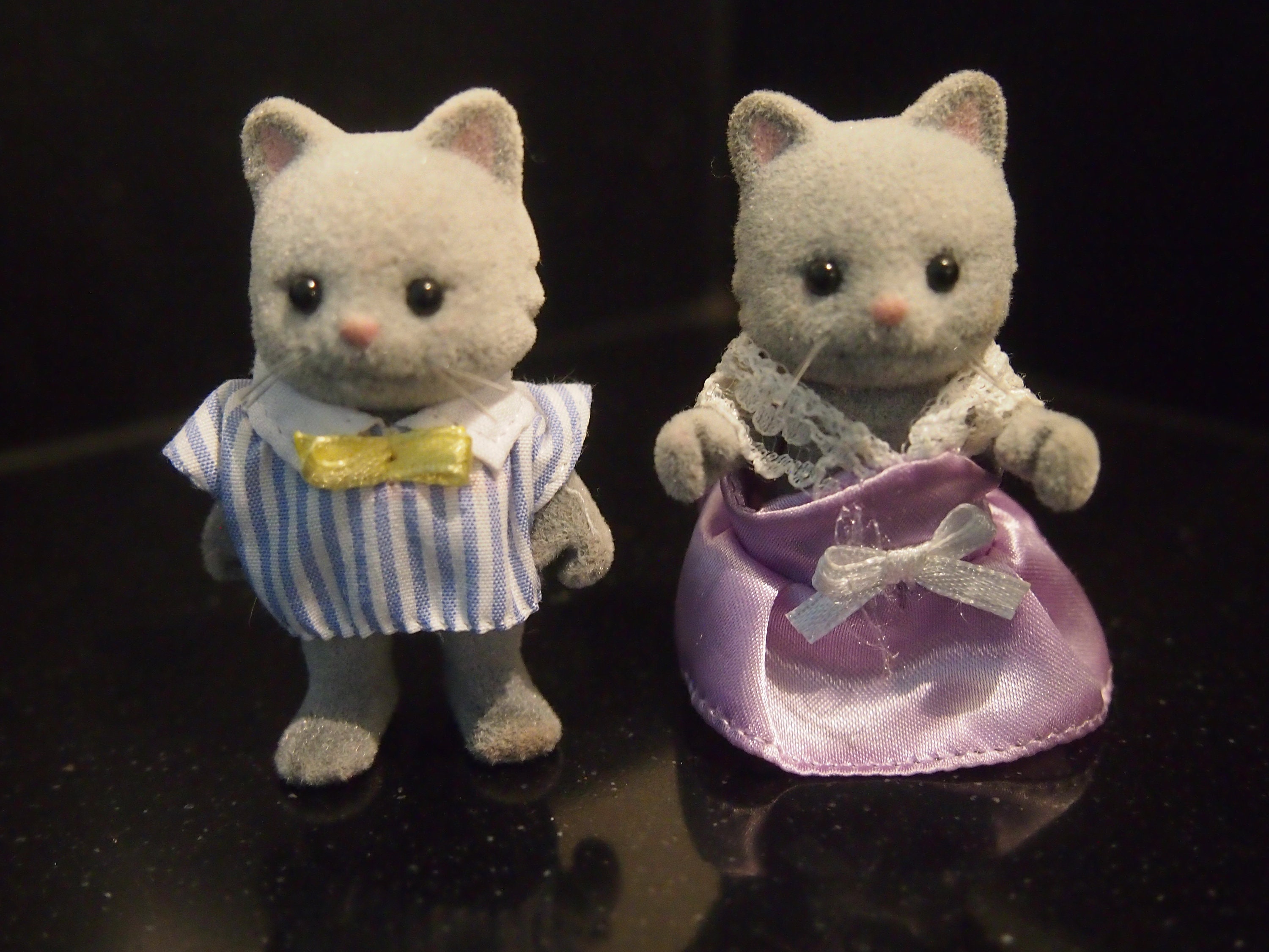 Sylvanian Families Simpkins Cat Family, the Twins Girl and Boy Vintage ...