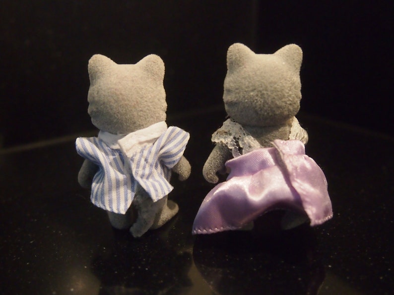 Sylvanian Families Simpkins Cat Family, the Twins Girl and Boy Vintage ...