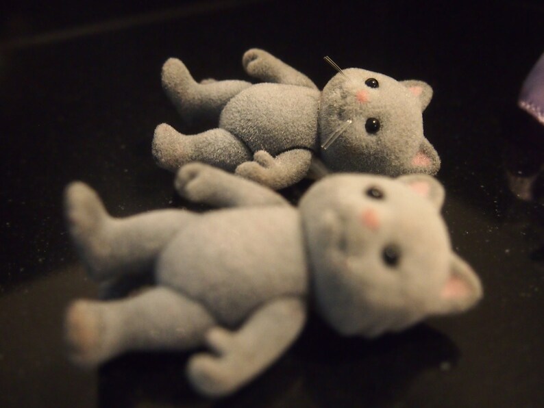 Sylvanian Families Simpkins Cat Family, the Twins Girl and Boy Vintage ...