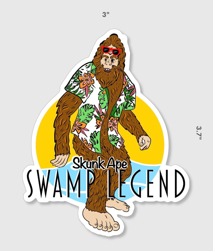 Skunk Ape "swamp Legend" 3 Inch Vinyl Sticker - Etsy