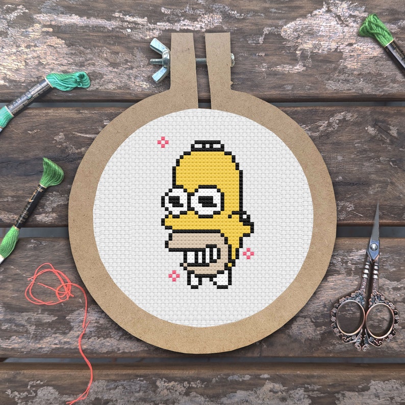 The Simpsons Homer Mr. Sparkle Digital Cross Stitch Pattern PDF Digital ...