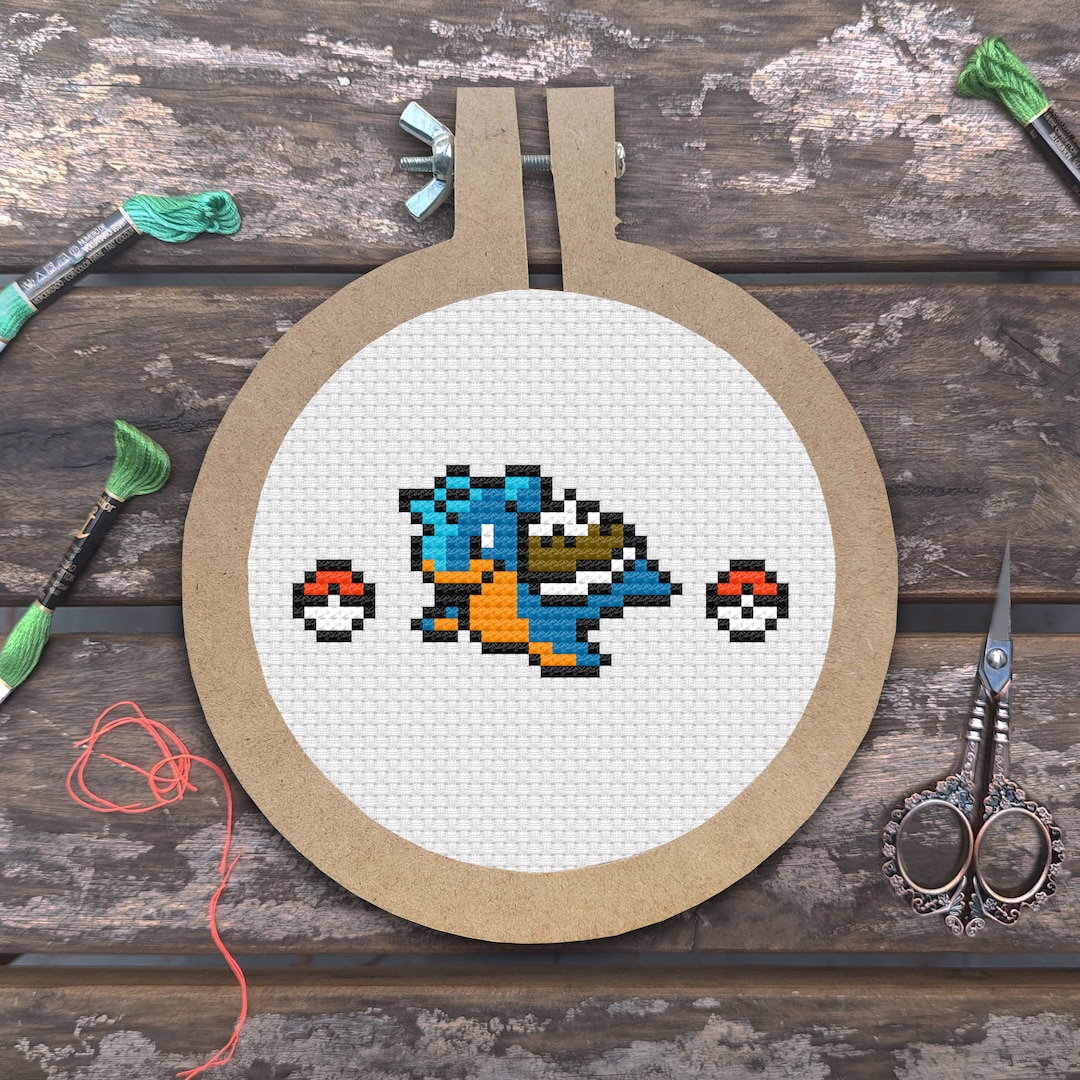 Lapras Pokemon Pixel Art Digital Cross Stitch Pattern PDF Digital ...