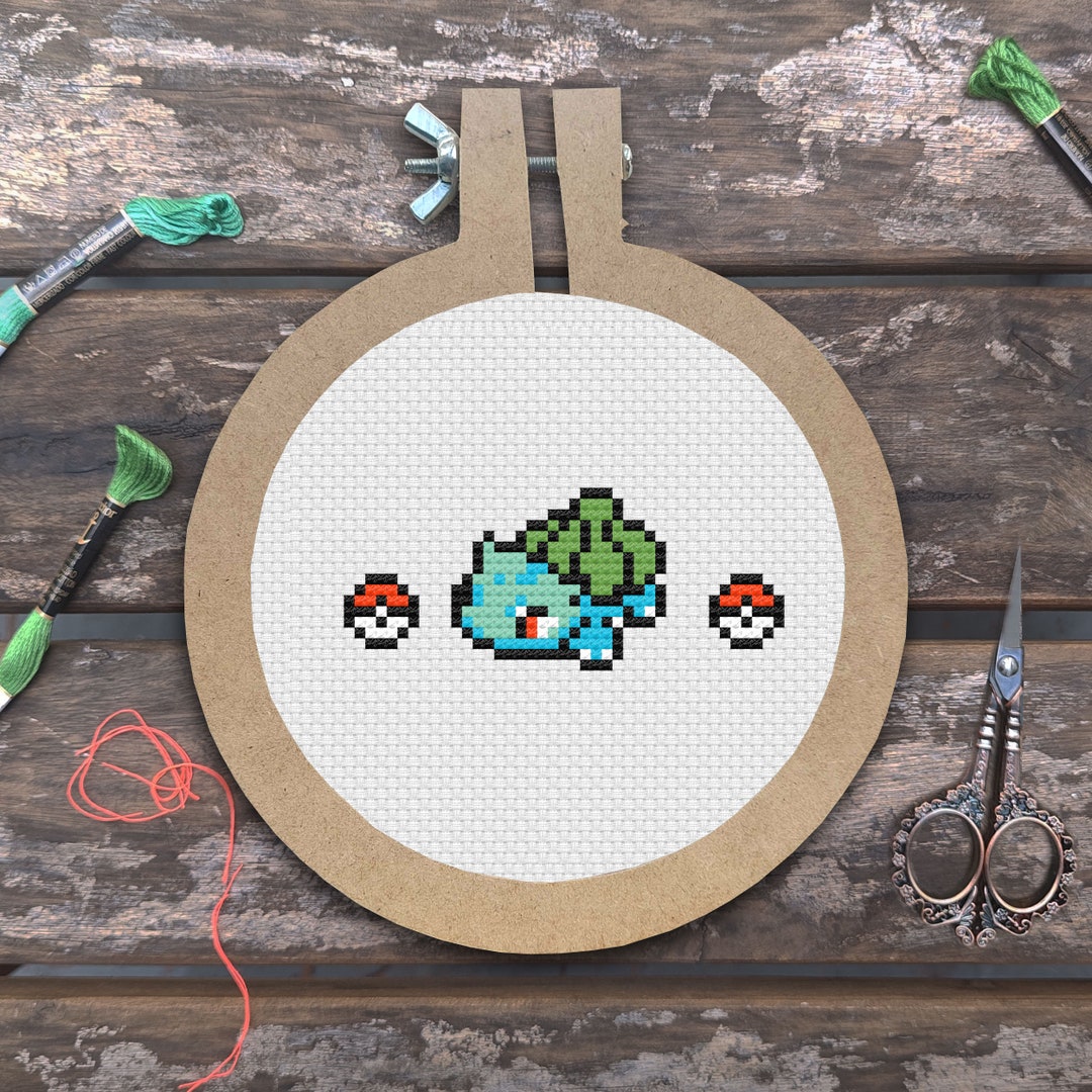 Bulbasaur Pokemon Pixel Art Digital Cross Stitch Pattern PDF Digital ...