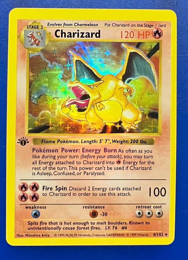 12-high Quality 1st Edition Holographic Charizard Custom Proxy Card ...