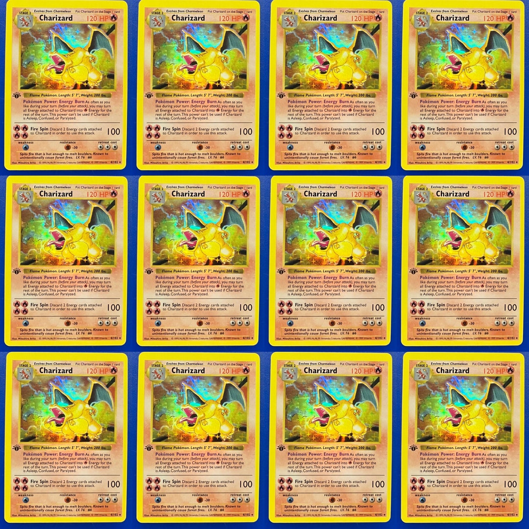 12-high Quality 1st Edition Holographic Charizard Custom Proxy Card ...