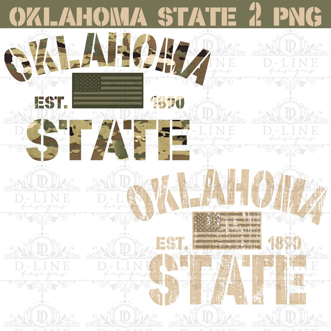 Oklahoma State Distressed Digital Download Tan and Camo. Instant ...