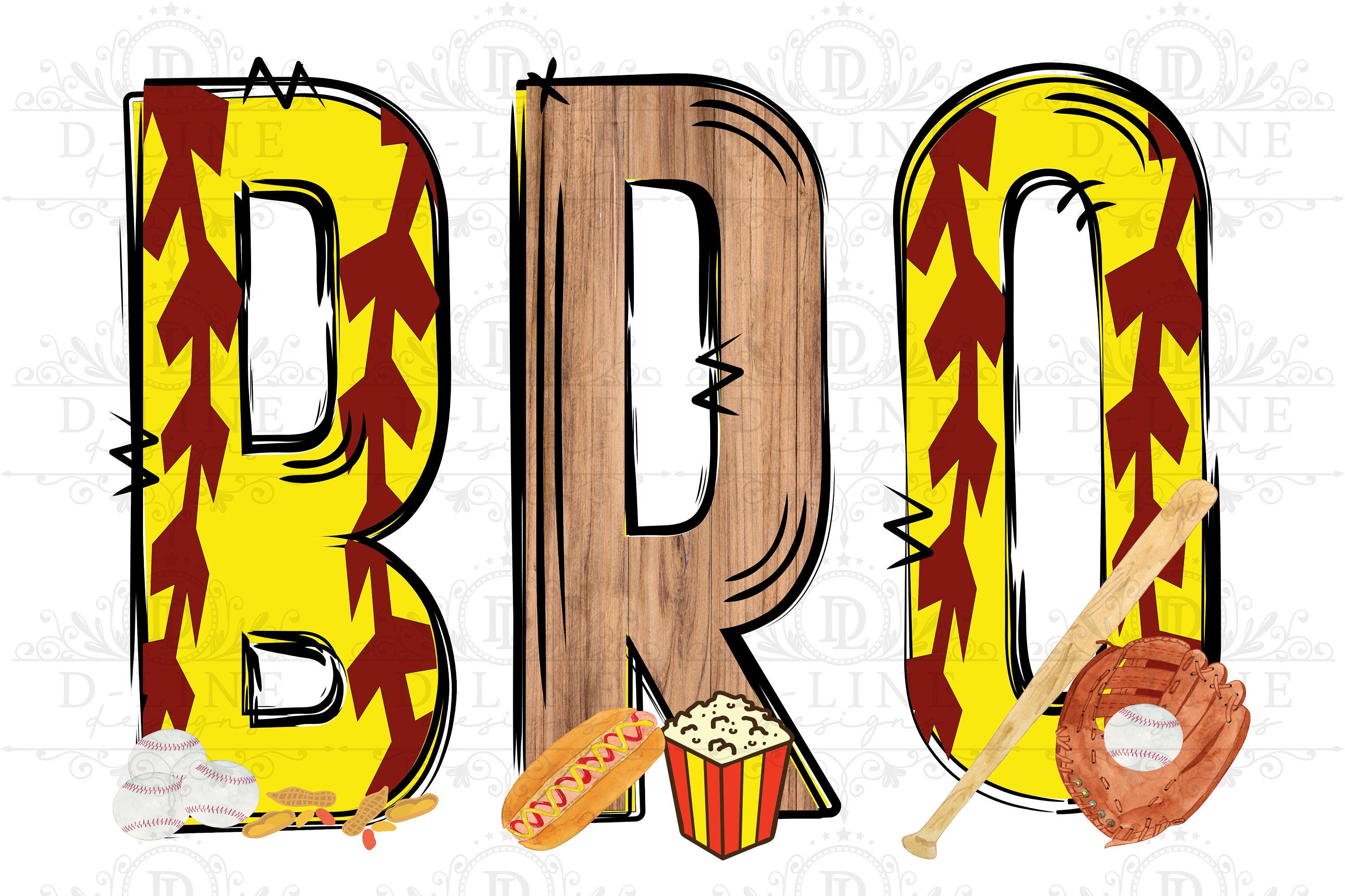 Baseball Softball BRO PNG. Instant Digital Download. Baseball Brother ...