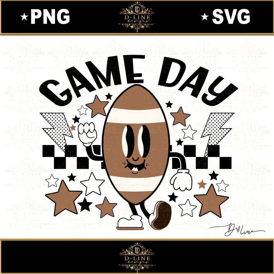 Retro Game Day Football PNG & SVG. Instant Digital Download, Football ...