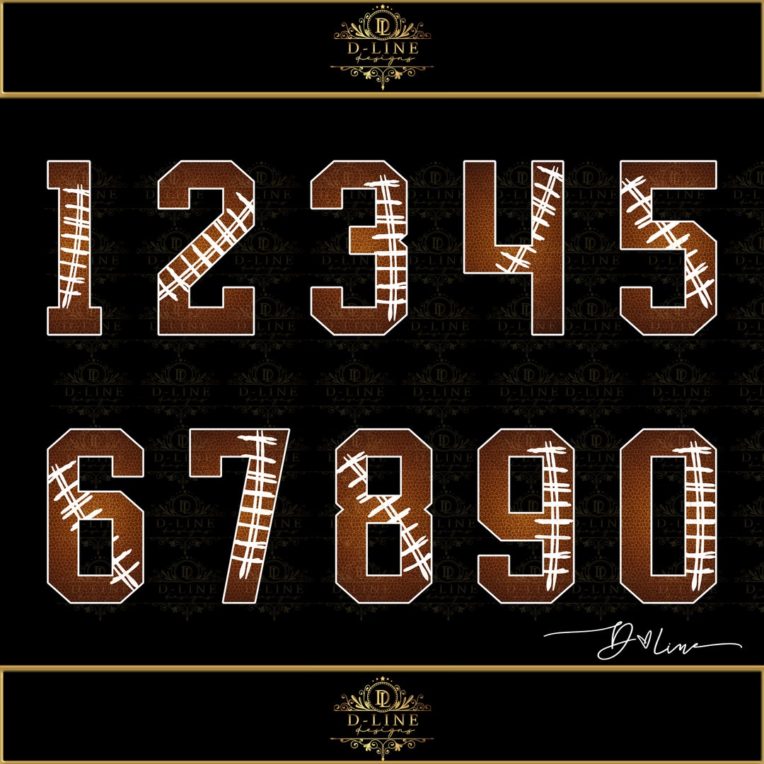 Football Numbers With Laces. Instant Digital Download. Football Shirt ...