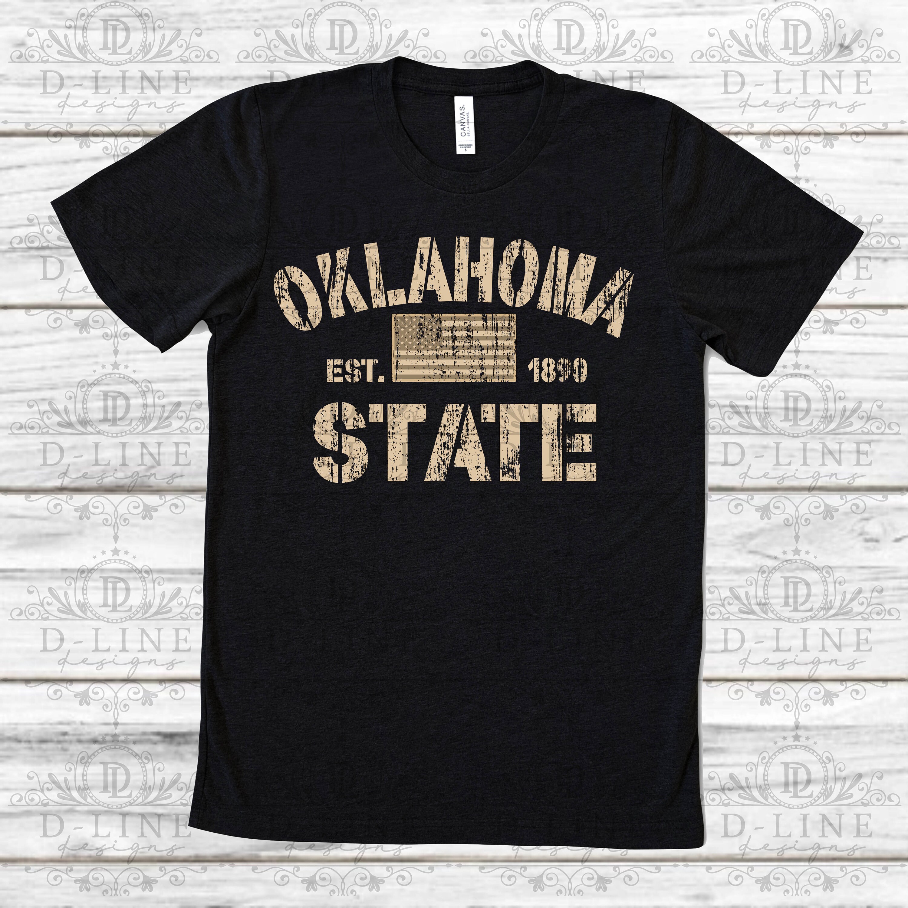 Oklahoma State Distressed Digital Download Tan and Camo. Instant ...