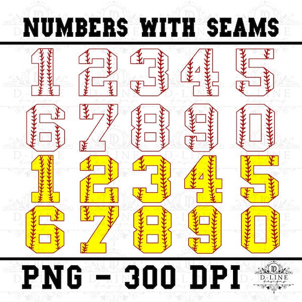 Softball Numbers File - Etsy