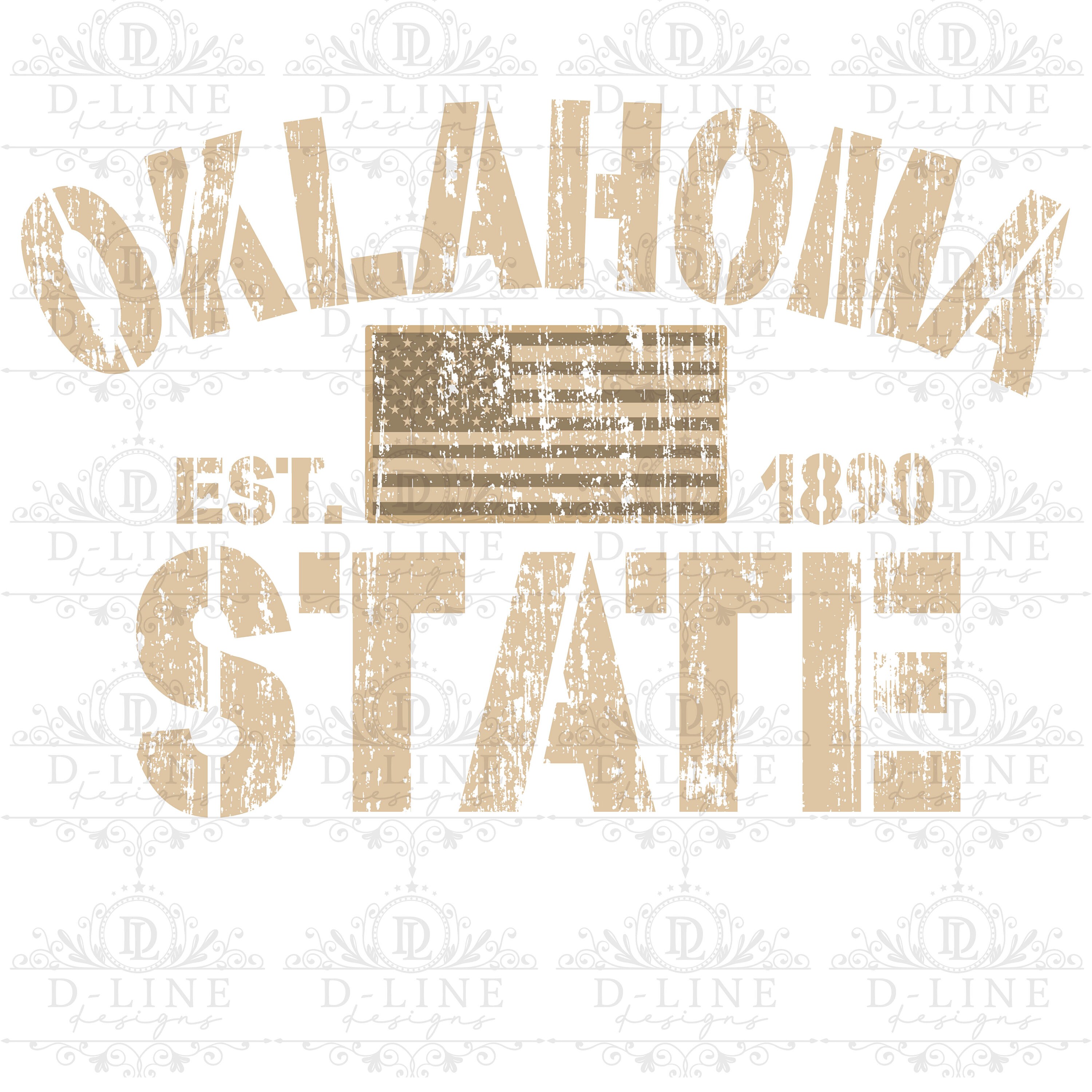 Oklahoma State Distressed Digital Download Tan and Camo. Instant ...