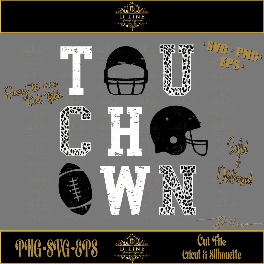 Touchdown Helmet Football Leopard Design. PNG, SVG. Spirit Tee ...
