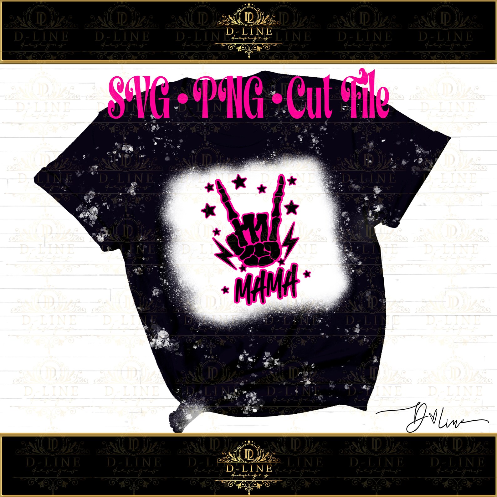 Mama Rock on Devils Horns, Cut File, SVG, PNG. Mama Graphic ...
