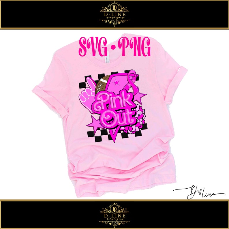 Pink Out Barbies Style, PNG, SVG. Breast Cancer Awareness. Pink Cheer ...