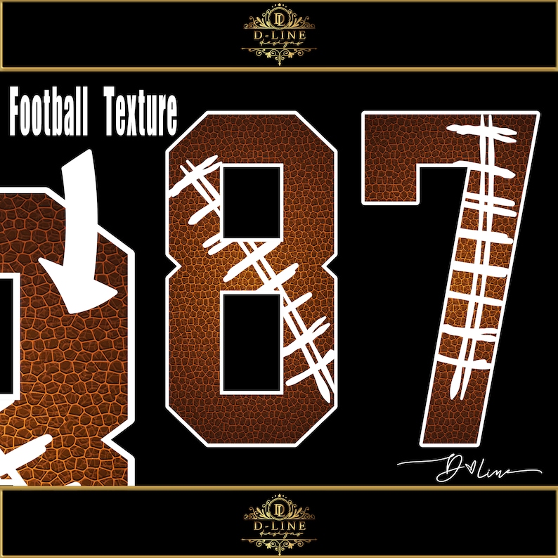 Football Numbers With Laces. Instant Digital Download. Football Shirt ...