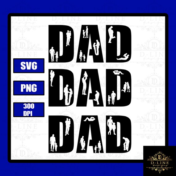 Father SVG Dad PNG Father Daughter Father Son Instant | Etsy
