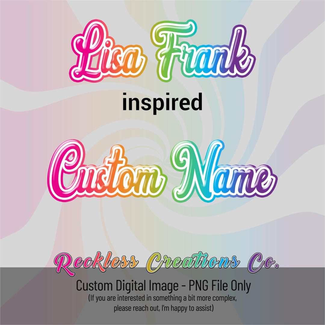 Lisa Frank PNG • 90's Nostalgia Lisa Frank Inspired • Rainbow Text ...