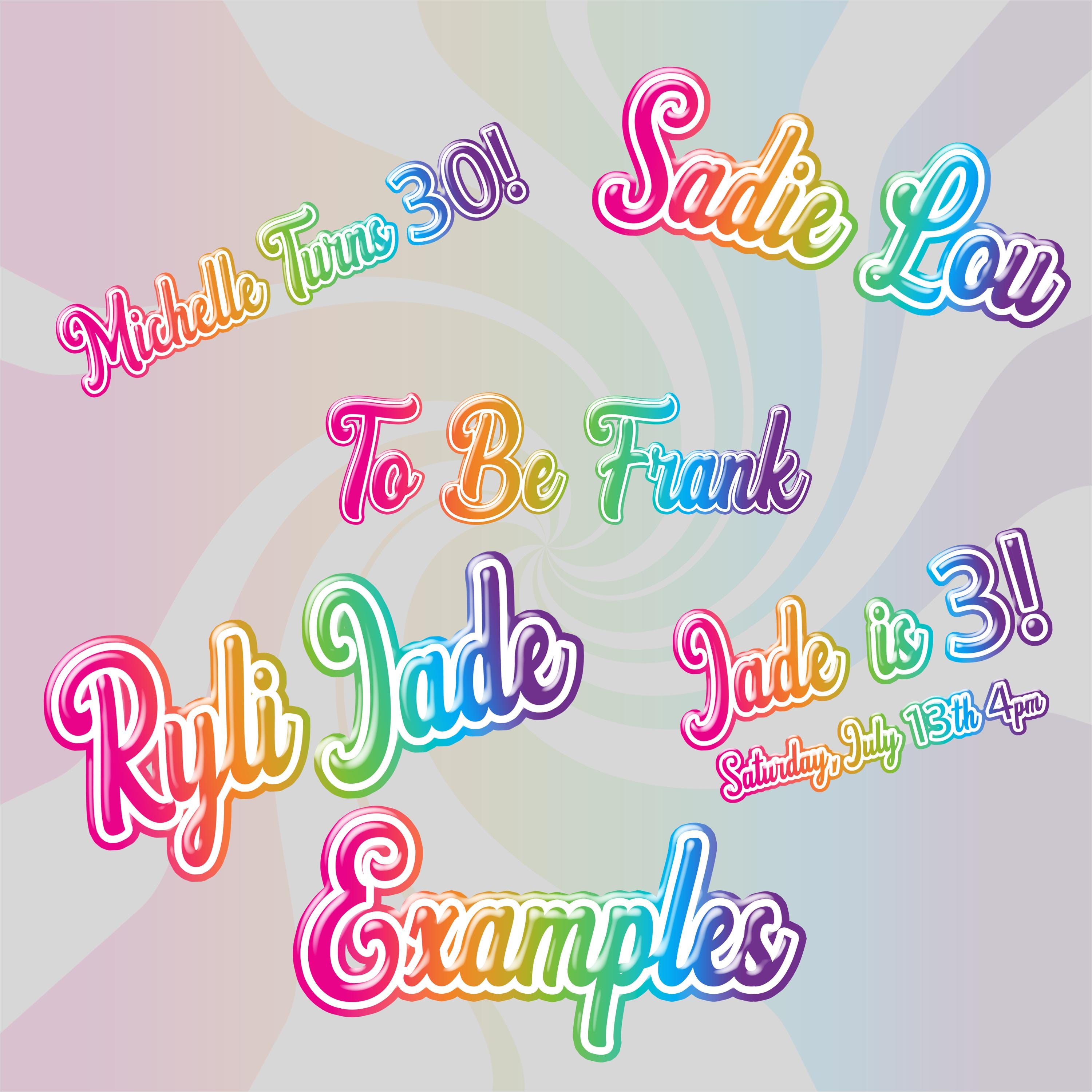 Lisa Frank PNG • 90's Nostalgia Lisa Frank Inspired • Rainbow Text ...