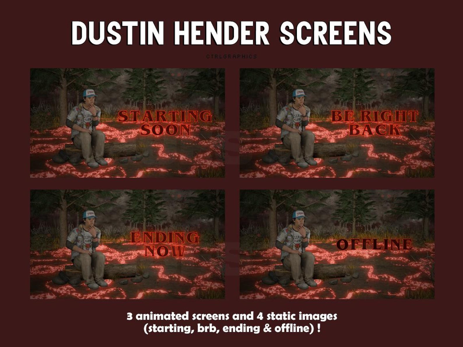 Dustin Stranger Things Lobby Screens | DBD Twitch Scenes | Youtube ...