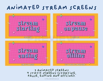 ANIMATED Retro Pink Console Gamer Screens for Twitch Starting Soon, Brb ...
