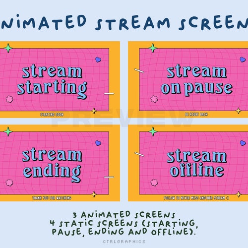 Animated Stream Screens for Twitch and Youtube Starting - Etsy