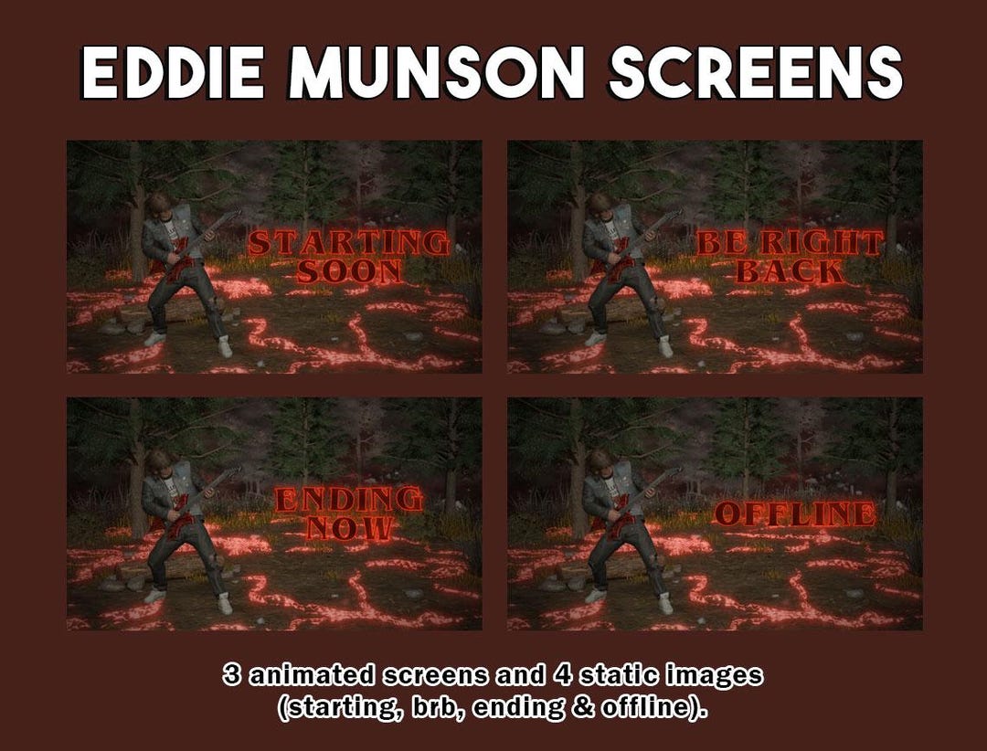 Eddie Munson Lobby Screens | DBD Twitch Scenes | Youtube & Twitch ...