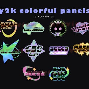 Y2K Colorful Panels / 90s 00s Twitch Panels. - Etsy